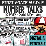 First Grade Number Talks Yearlong Bundle both Digital and Printable