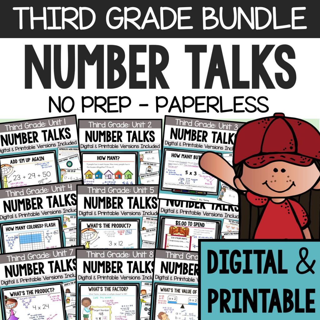 Third Grade Number Talks Digital And Printable Yearlong Program Third Grade Number Talks Digital And Printable Yearlong Program