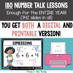 First Grade Number Talks Yearlong Bundle both Digital and Printable