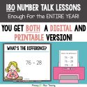 Third Grade Number Talks - (Digital and Printable) Yearlong Program