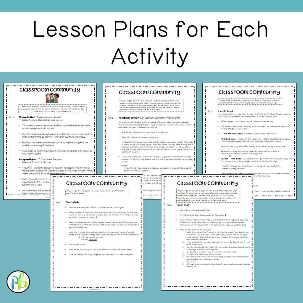 Classroom Community Building Unit (Back to School Activities)
