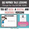 Fourth Grade Number Talks Yearlong Bundle both Digital and Printable