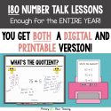 Fifth Grade Number Talks Yearlong Bundle both Digital and Printable