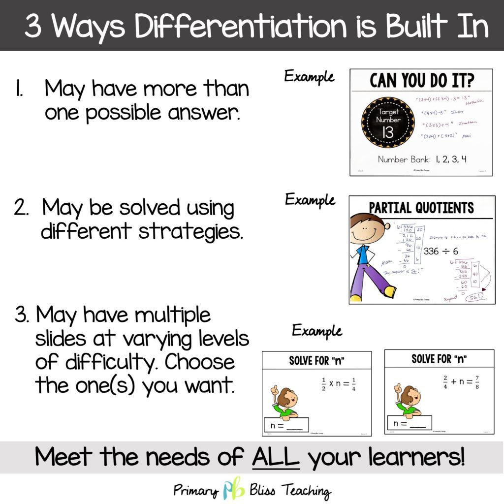 Fifth Grade Number Talks Yearlong Bundle both Digital and Printable