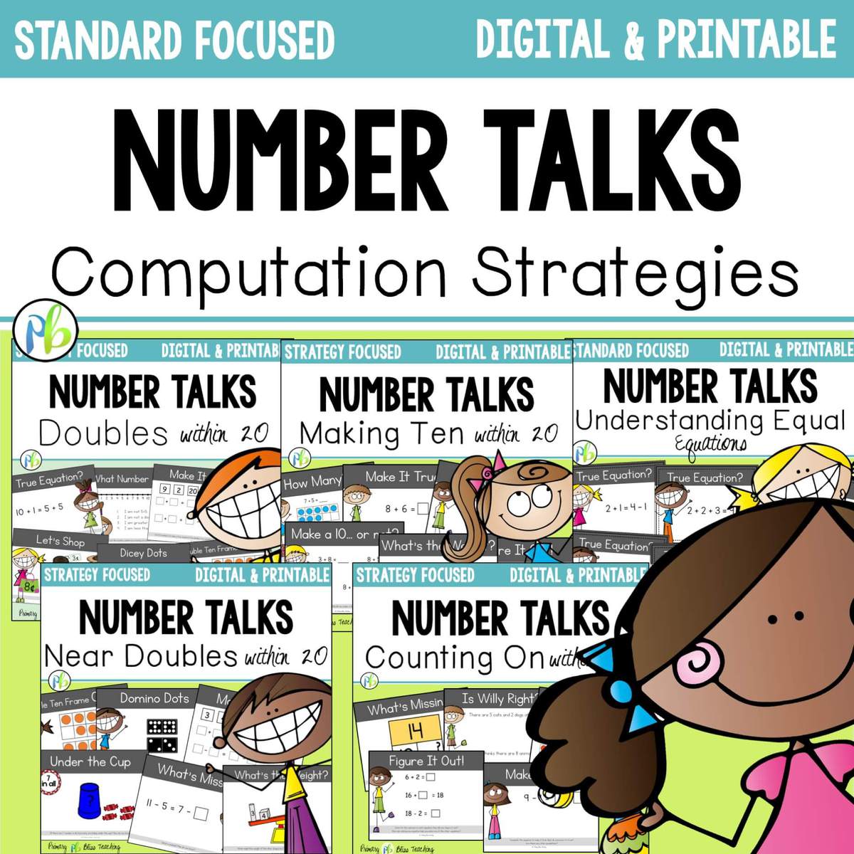 First Grade Number Talks BUNDLE Organized by Standard (Digital and ...