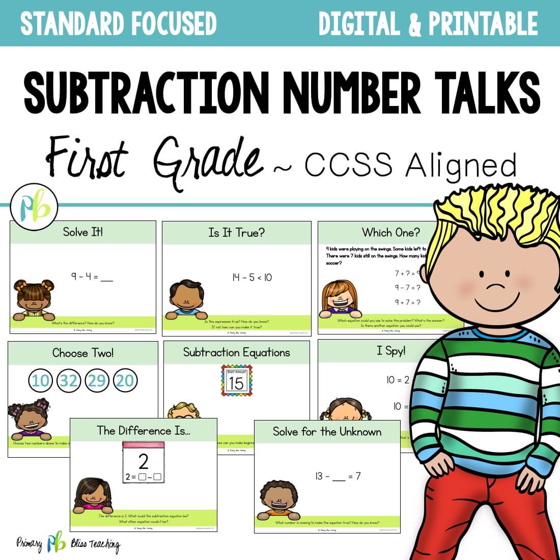 FIRST GRADE NUMBER TALKS For SUBTRACTION Primary Bliss Teaching
