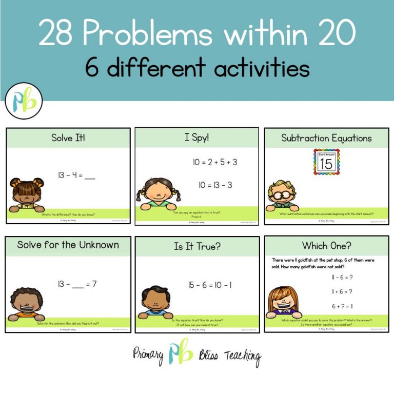 FIRST GRADE NUMBER TALKS for SUBTRACTION - Primary Bliss Teaching