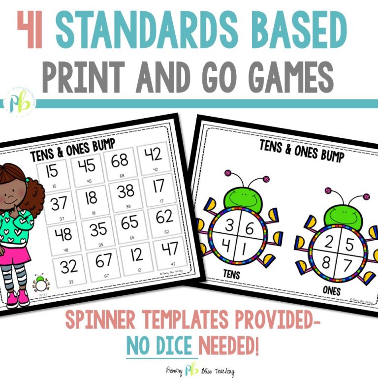 No Prep 1st Grade Math Center Games for the Year
