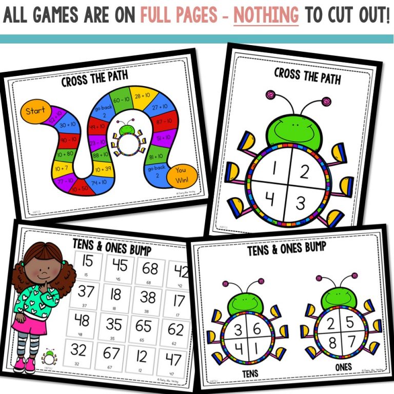 No Prep 1st Grade Math Center Games for the Year