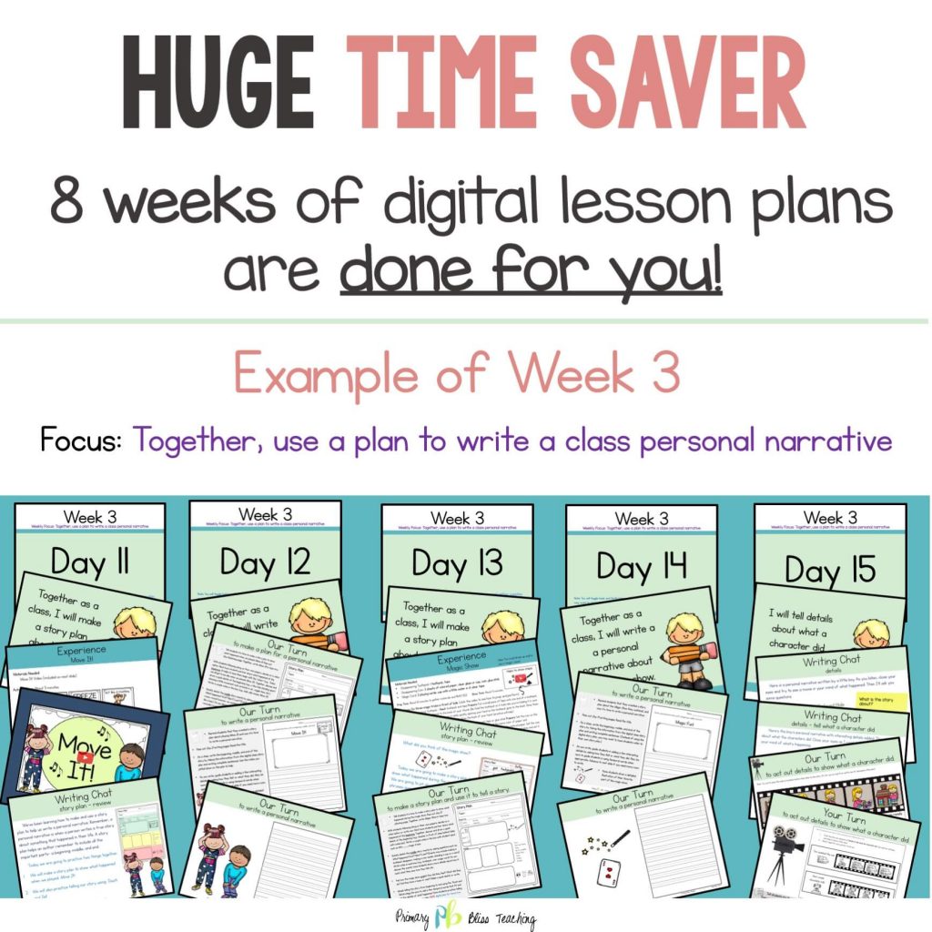 First Grade PERSONAL NARRATIVE WRITING - Primary Bliss Teaching