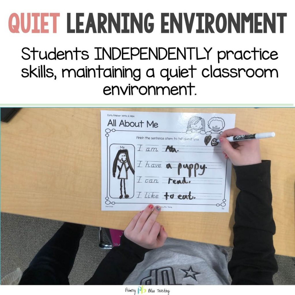 Early Finisher Activities - First Grade WRITING Write and Wipe Boards ...