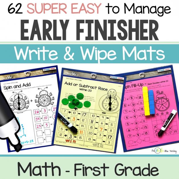 First Grade MATH Early Finisher Activities - Write and Wipe Boards ...