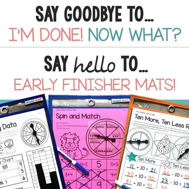 First Grade MATH Early Finisher Activities - Write and Wipe Boards ...