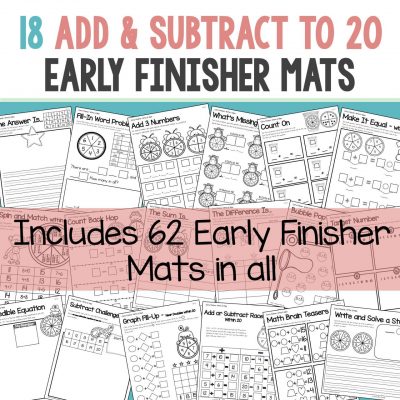 First Grade MATH Early Finisher Activities - Write and Wipe Boards ...