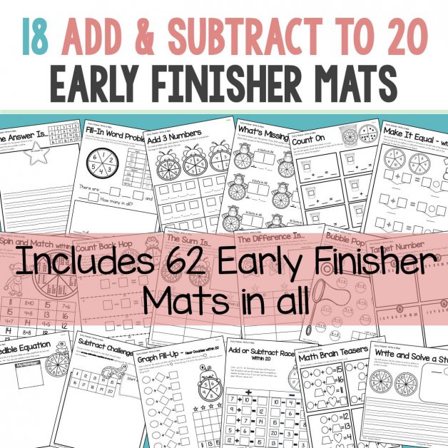 First Grade MATH Early Finisher Activities - Write and Wipe Boards ...