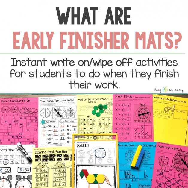 First Grade MATH Early Finisher Activities - Write and Wipe Boards ...