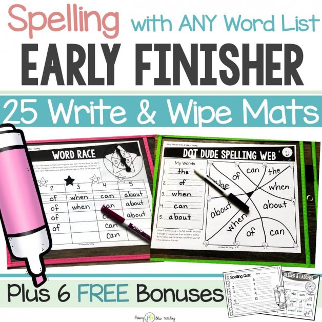 Spelling Activities for Any Word List - Early Finisher / Independent ...