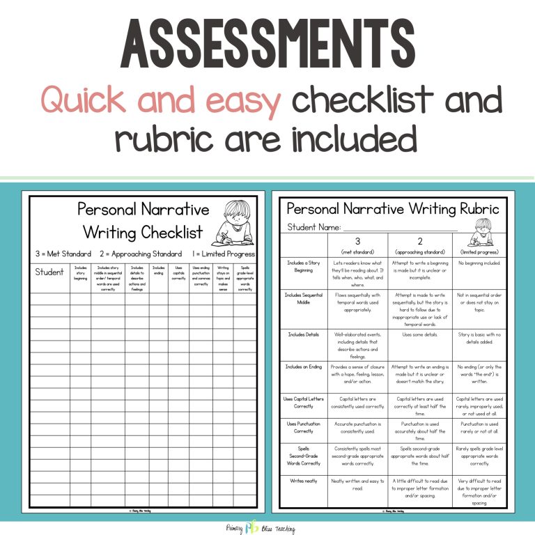 SECOND GRADE EXPLICIT PERSONAL NARRATIVE WRITING CURRICULUM with ...