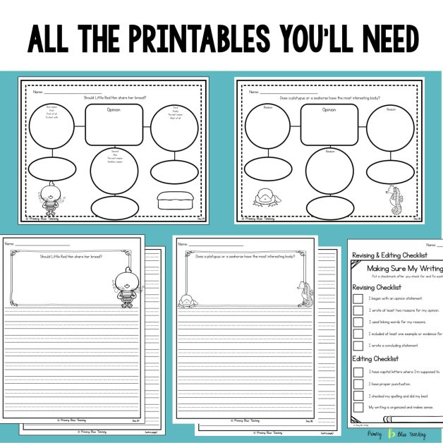 SECOND GRADE EXPLICIT OPINION WRITING CURRICULUM with WRITING PROMPTS ...